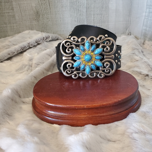 Unbranded | Accessories | Faux Leather And Turquoise Belt | Poshmark